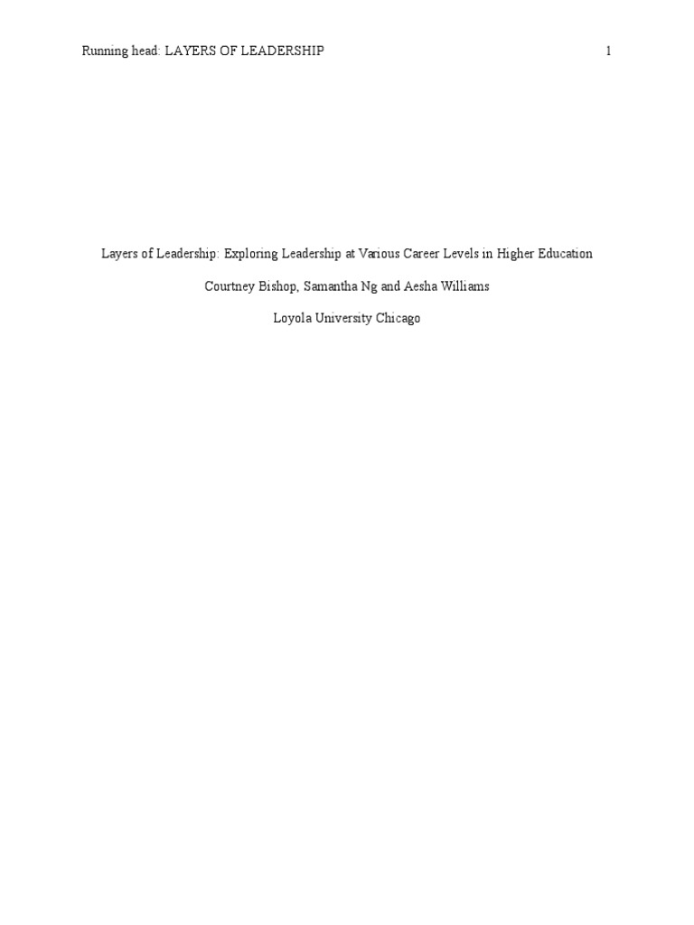 Layers of Leadership in Higher Education | PDF | Mentorship | Leadership