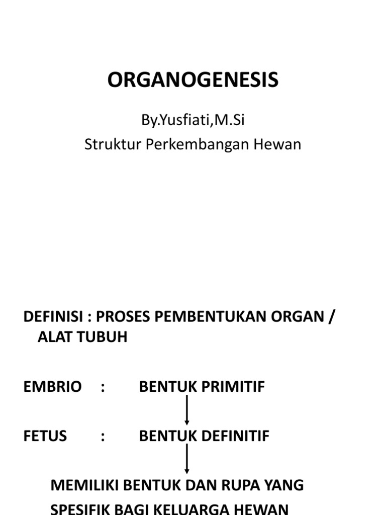 Organogenesis 1 Yf | PDF