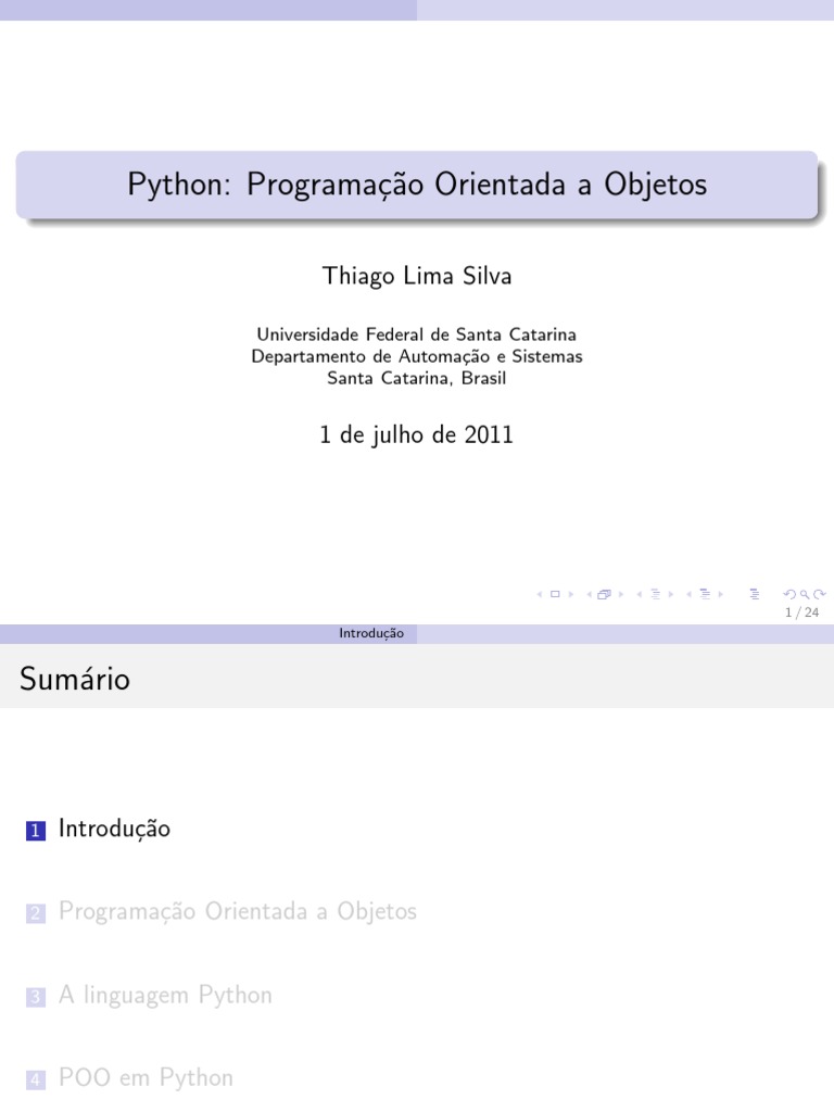 Programação Orientada A Objetos Python | PDF | Python (linguagem de ...