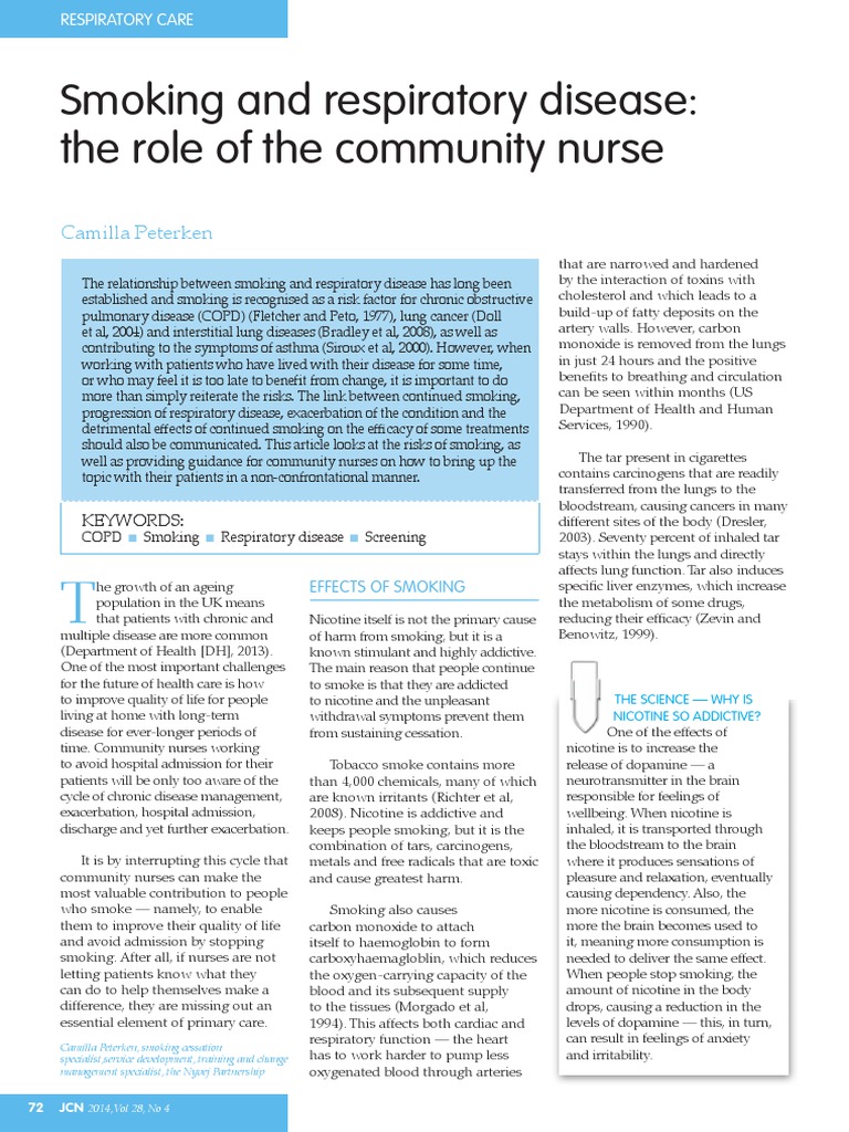 Smoking and Respiratory Disease | PDF | Chronic Obstructive Pulmonary ...