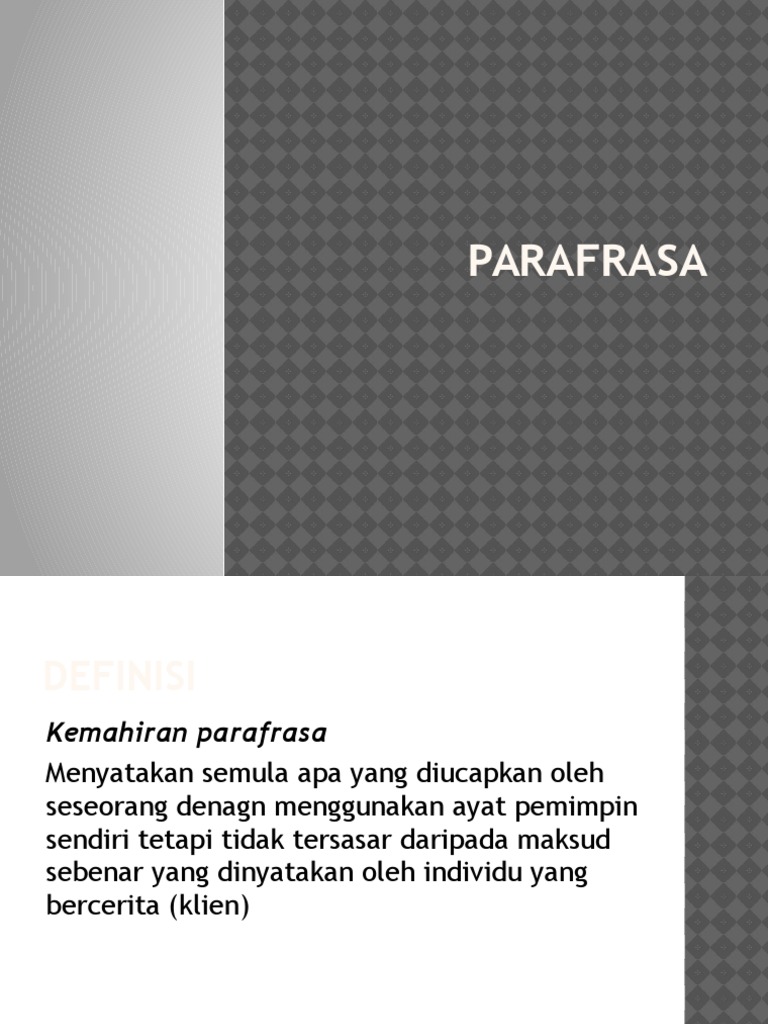 PARAFRASA | PDF