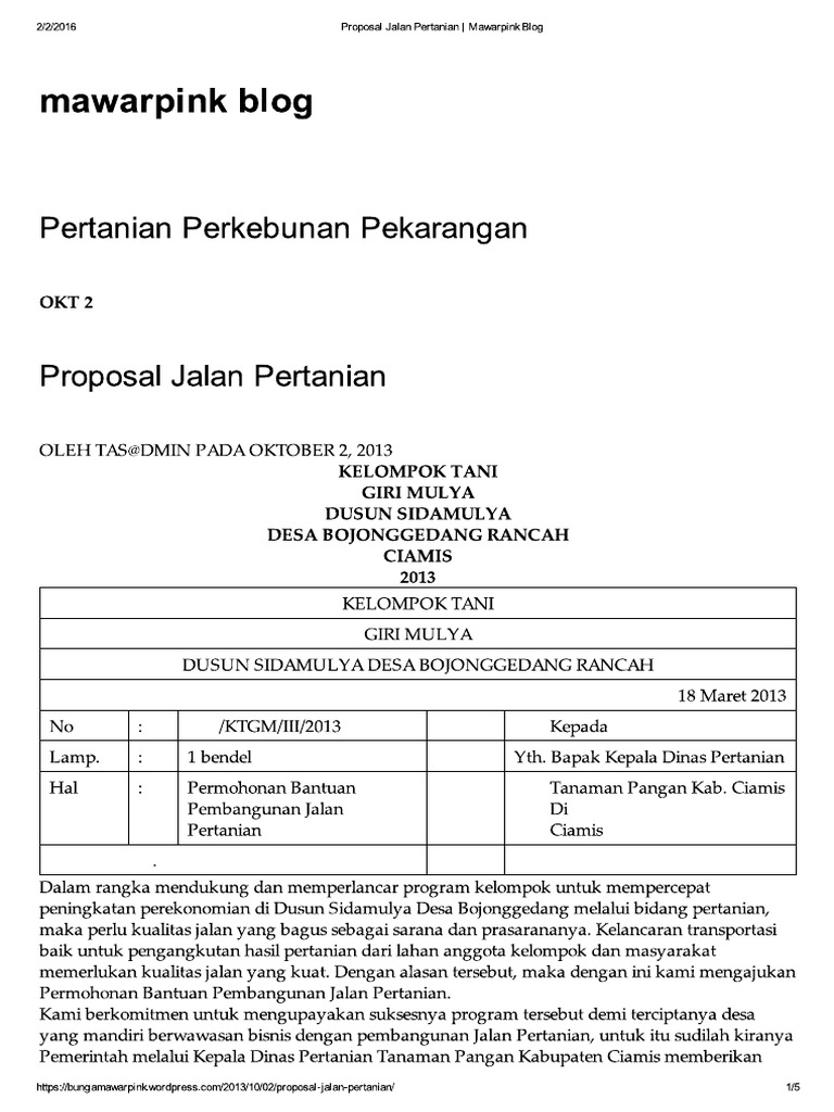 Contoh Proposal JUT | PDF