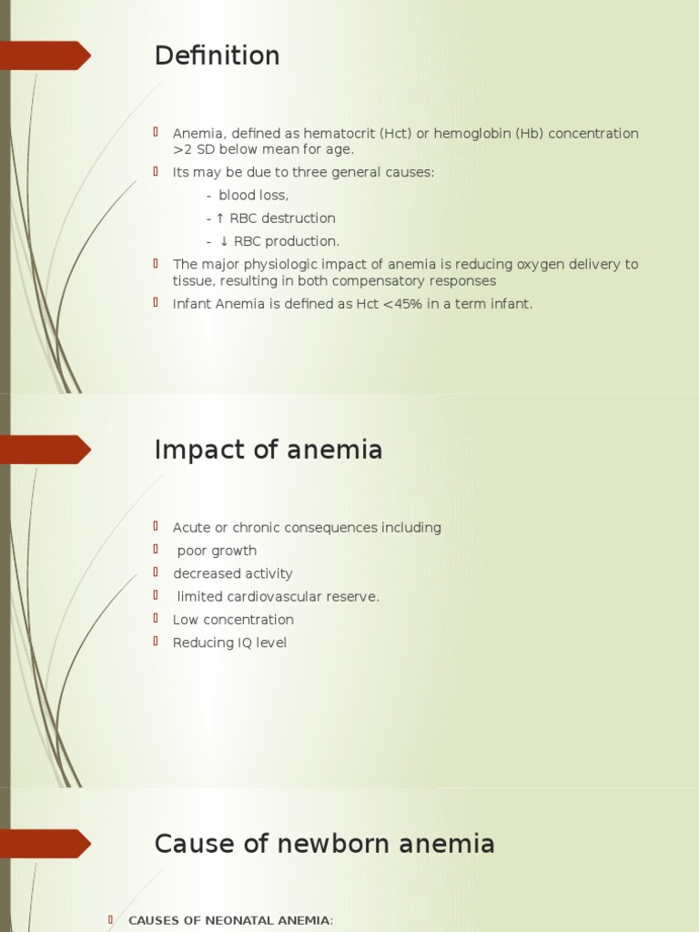 Anemia in Newborn Baby | PDF | Anemia | Body Fluids