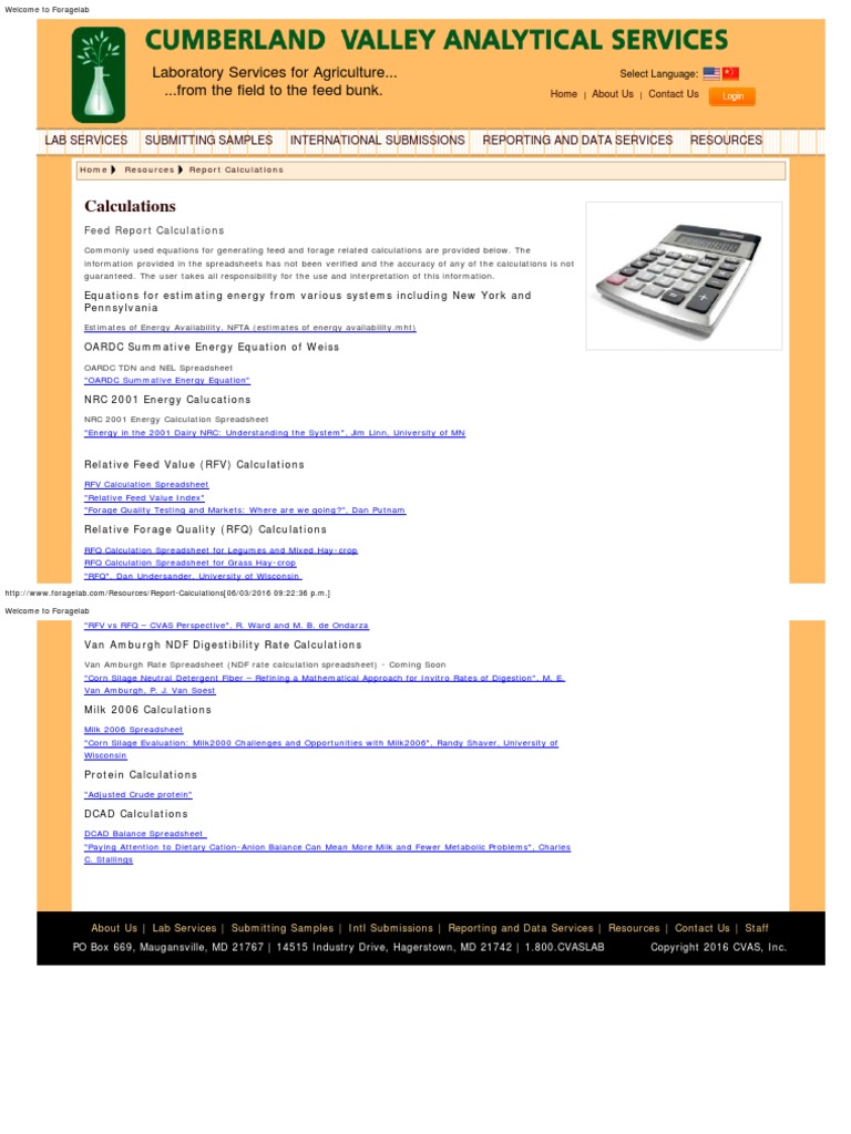 Welcome To Foragelab Bueno Ecuaciones Energia Calidad Valo | PDF