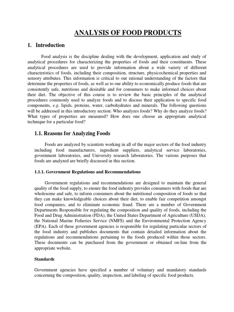 Analysis of Food Products | Download Free PDF | Nutrition Facts Label ...