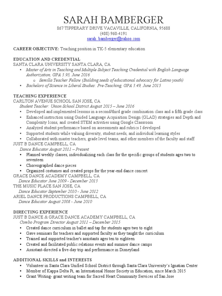 Resume-Sarah Bamberger | PDF