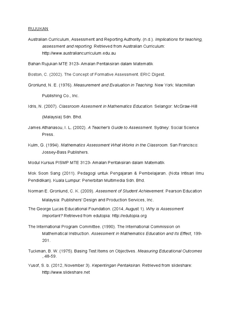 Essential References for Math Assessment | PDF