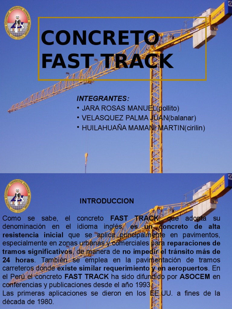 Concreto Fast Track | PDF | Hormigón | Cemento