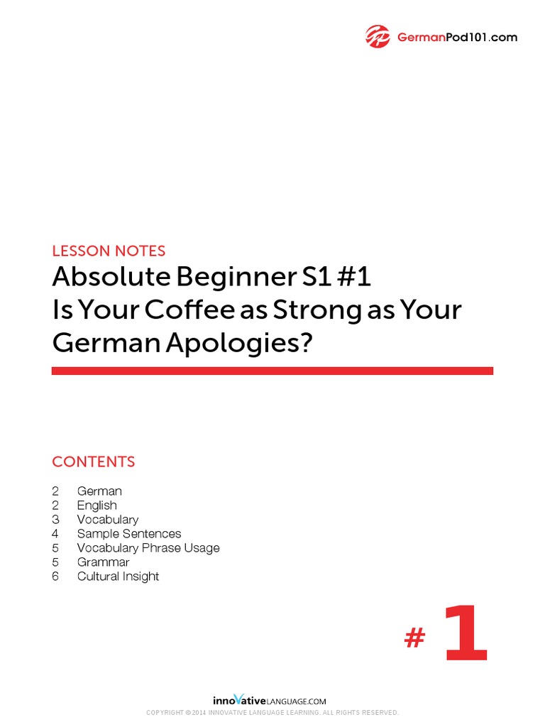 Lesson1 - German | PDF