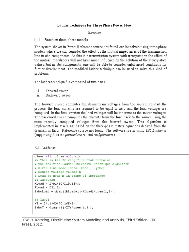 Ladder Technique For Three Phase Power Flow | PDF | Applied Mathematics ...