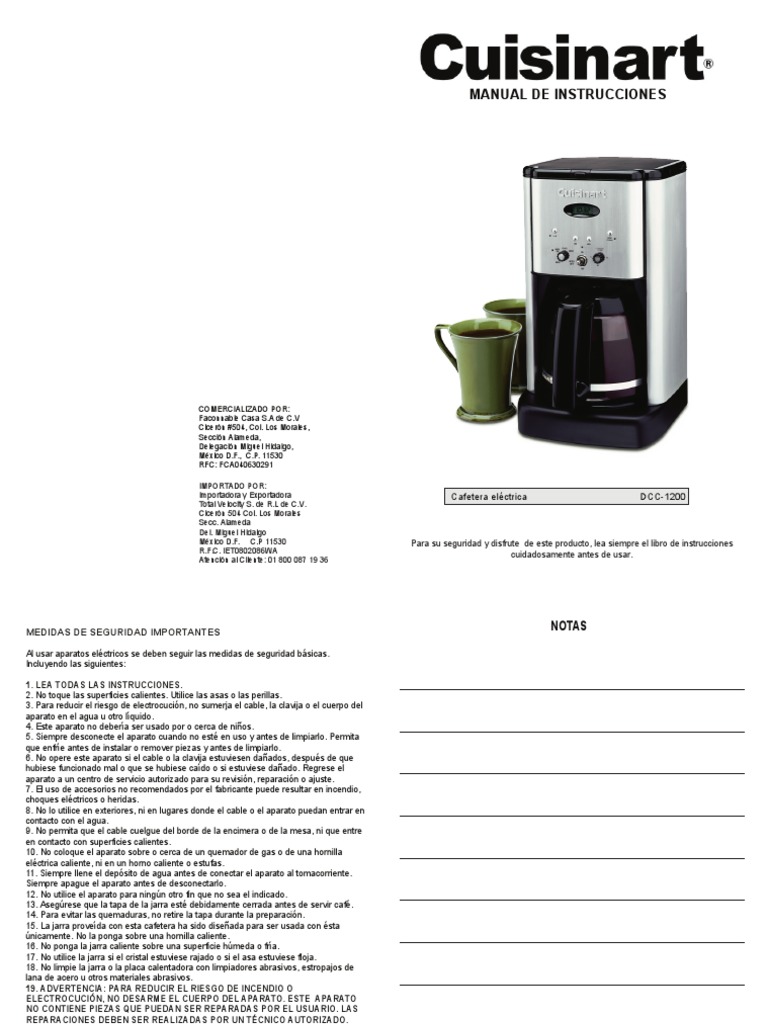 Manual Cafetera | PDF | café | Descarga eléctrica