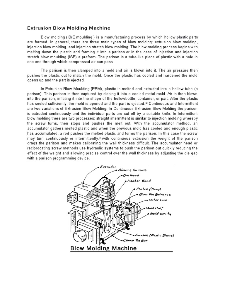 Extrusion Blow Molding Machine | PDF | Industries | Industrial Processes