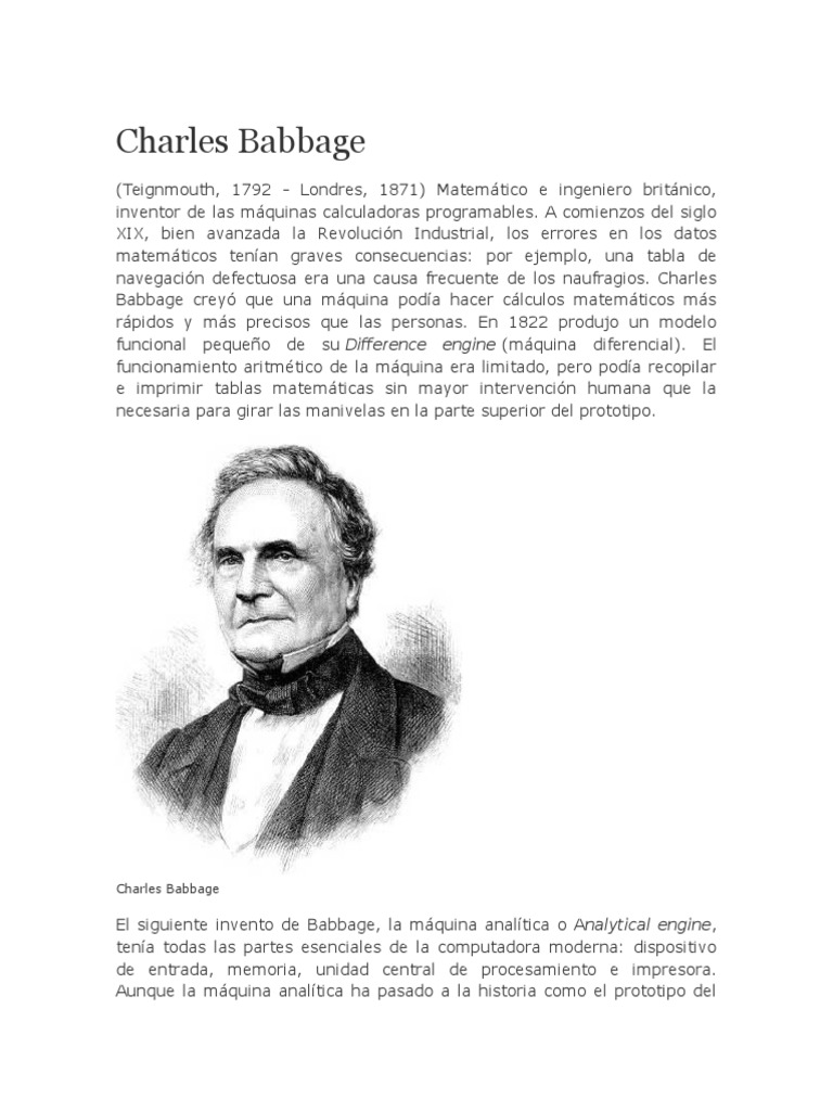 Charles Babbage | PDF | Alan Turing | Red mundial