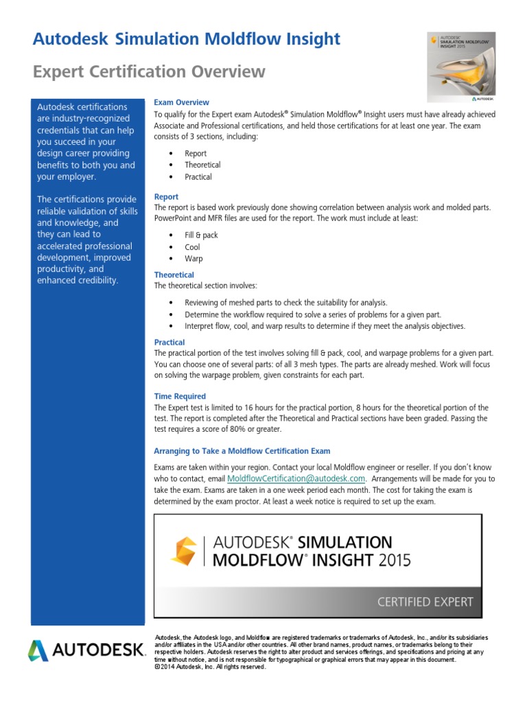 Autodesk Moldflow Expert Certification Overview | Professional ...