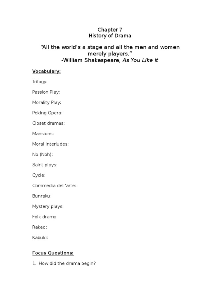 Chapter 7-History of Drama | PDF