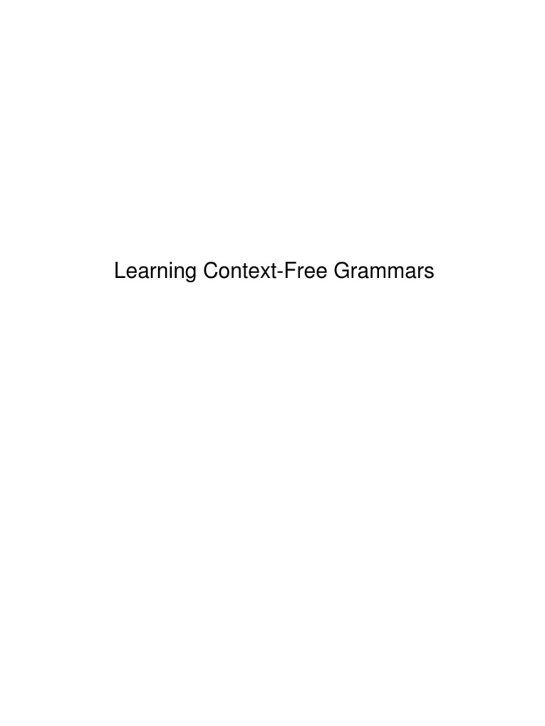 Context-Free Grammars | PDF | Language Mechanics | Linguistics