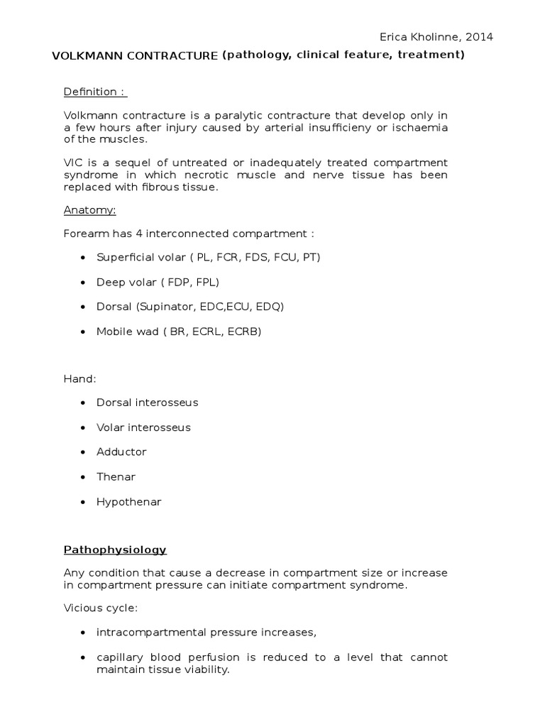 Volkmann Ischaemia Contracture | PDF | Finger | Hand