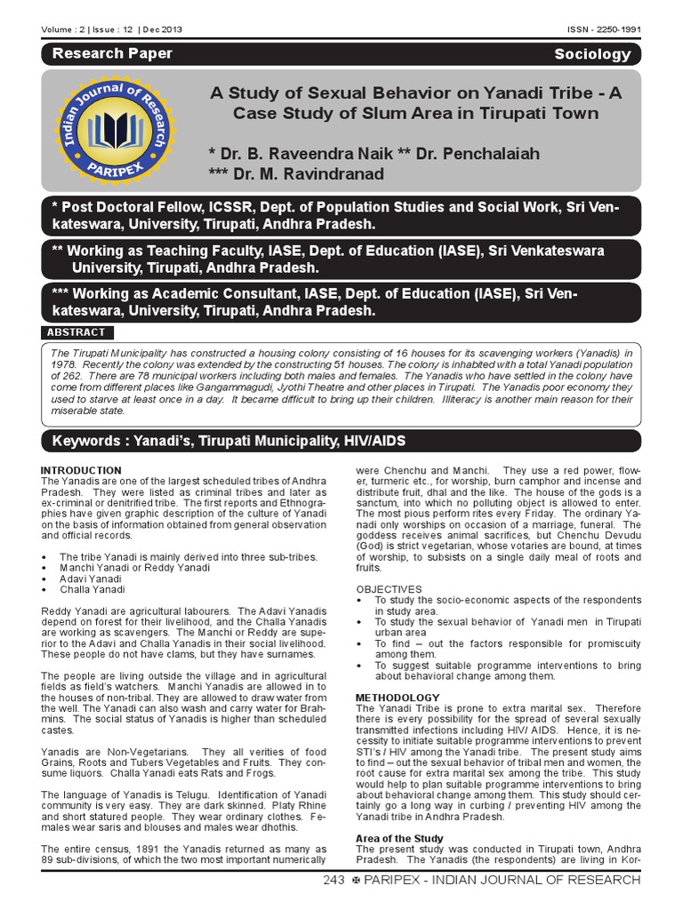 Yanadi Tribe | PDF | Marriage | Human Sexual Activity