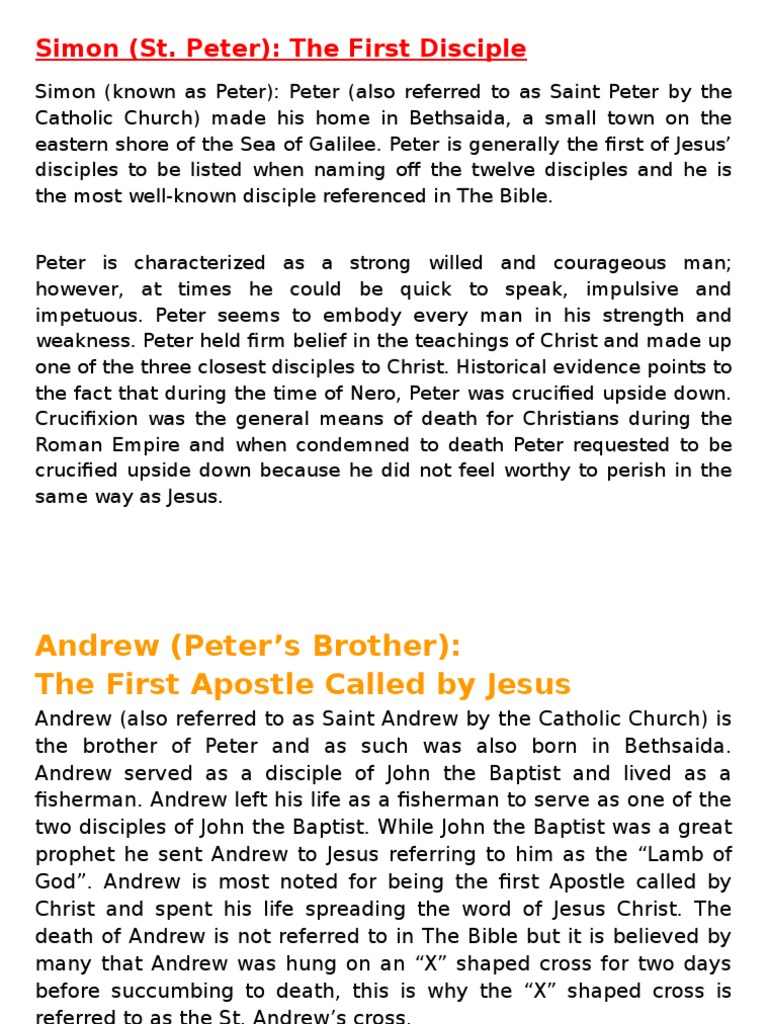 Simon (St. Peter) : The First Disciple | PDF | Saint Peter | Judas Iscariot