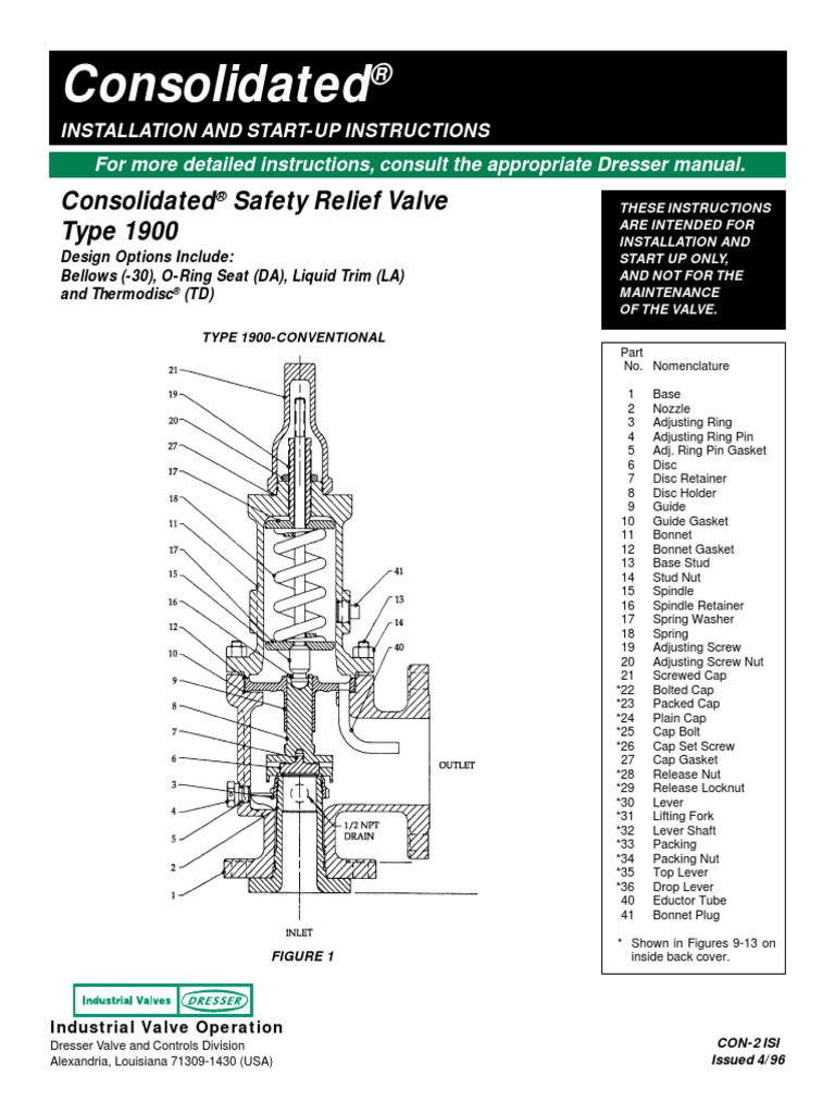 Consolidated: Consolidated Safety Relief Valve Type 1900 | Download ...