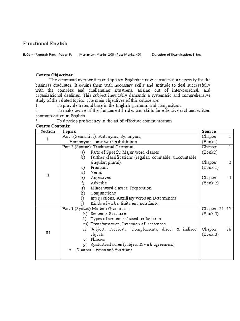 P I 4 Functional English | PDF