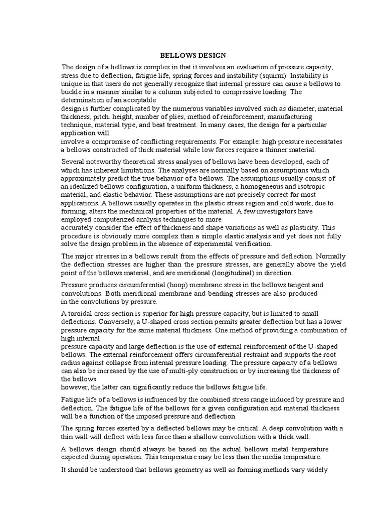 Bellow Design | PDF | Stress (Mechanics) | Classical Mechanics