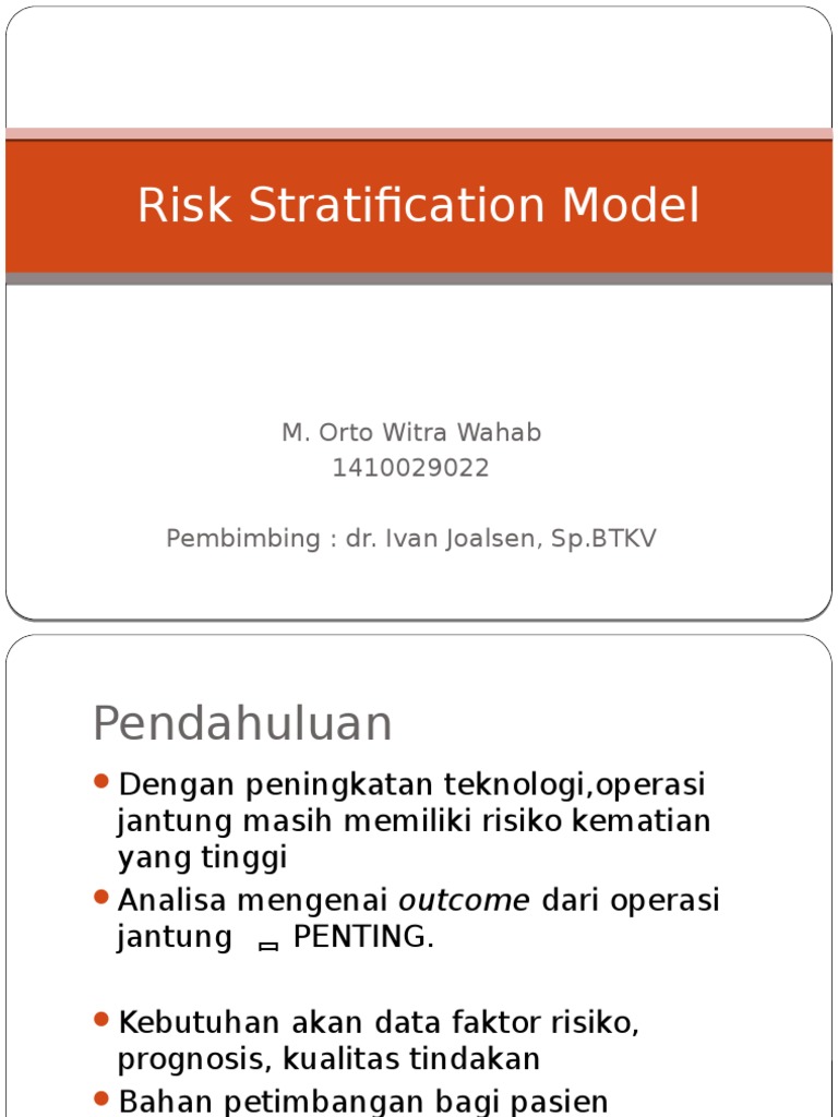 Risk Stratification Model | PDF