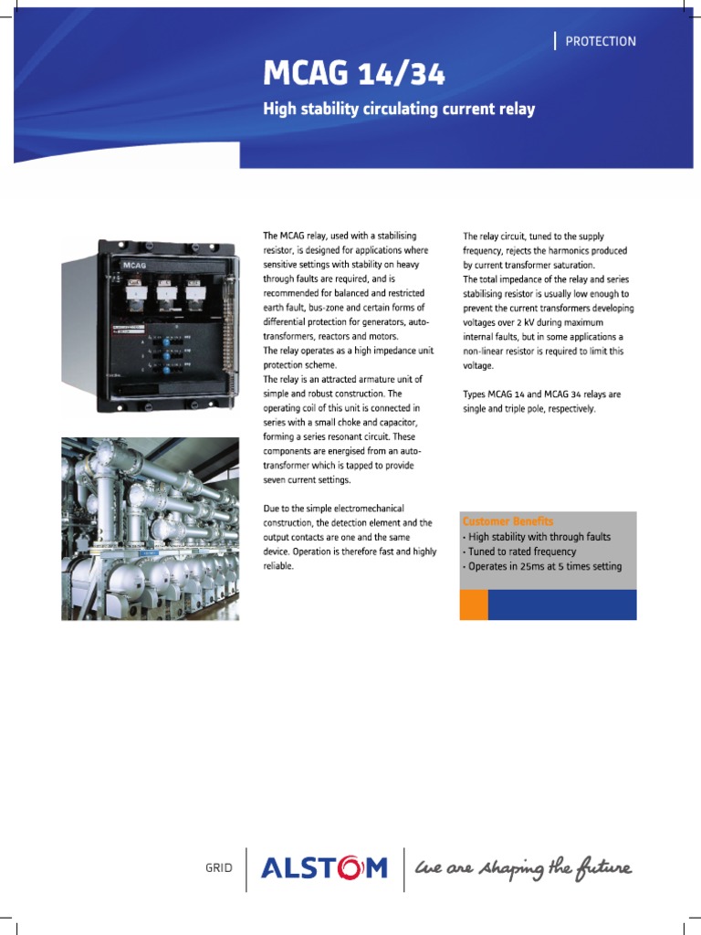 MCAG 14-34 High Stability Circulating Current Relay Brochure GB ...