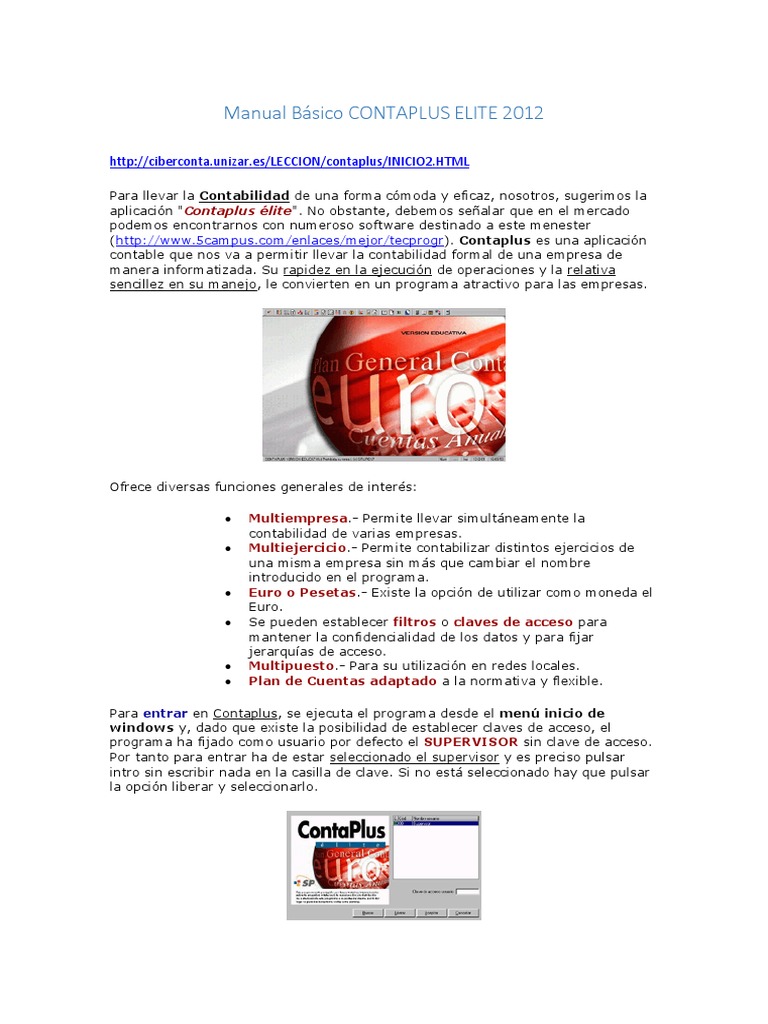 Manual Contaplus Elite 2012 PDF | PDF | Amortización (Negocio ...
