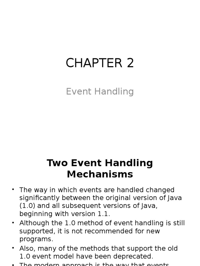 Java Event Handling Mechanisms Explained | PDF | Class (Computer ...