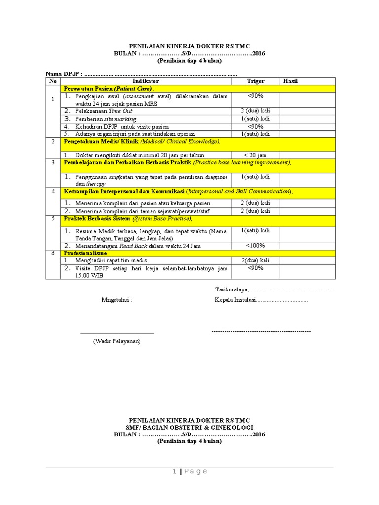 Contoh Penilaian Kinerja Dokter Oppe Pdf - Riset
