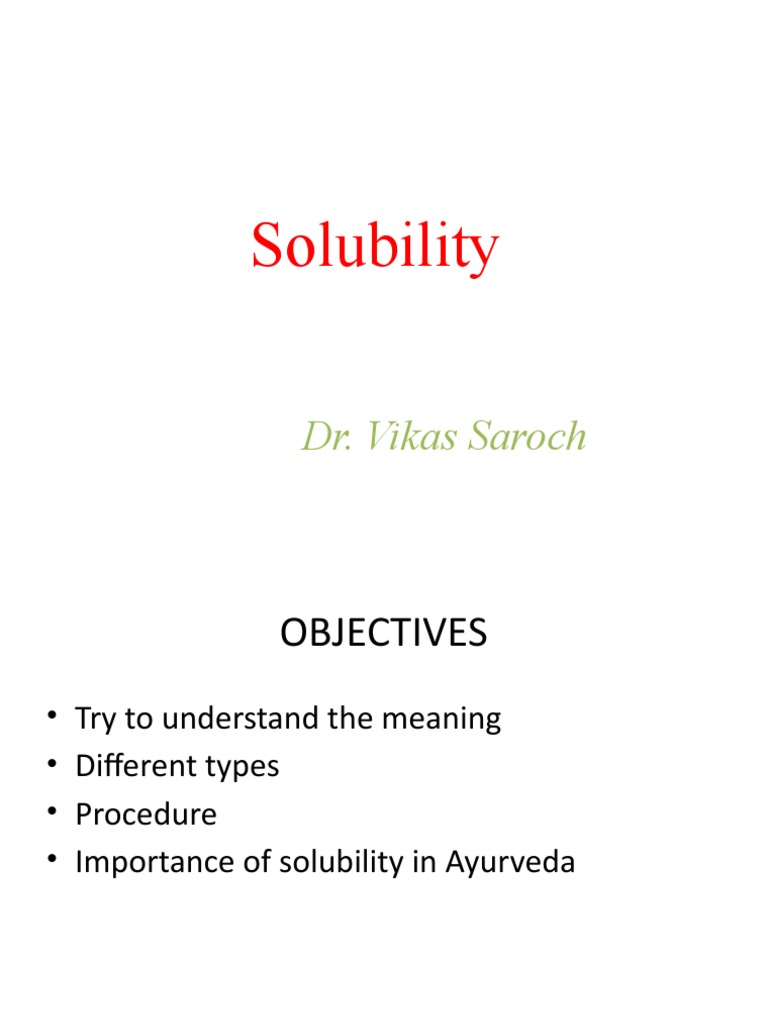 Solubility Test | PDF | Solubility | Solution