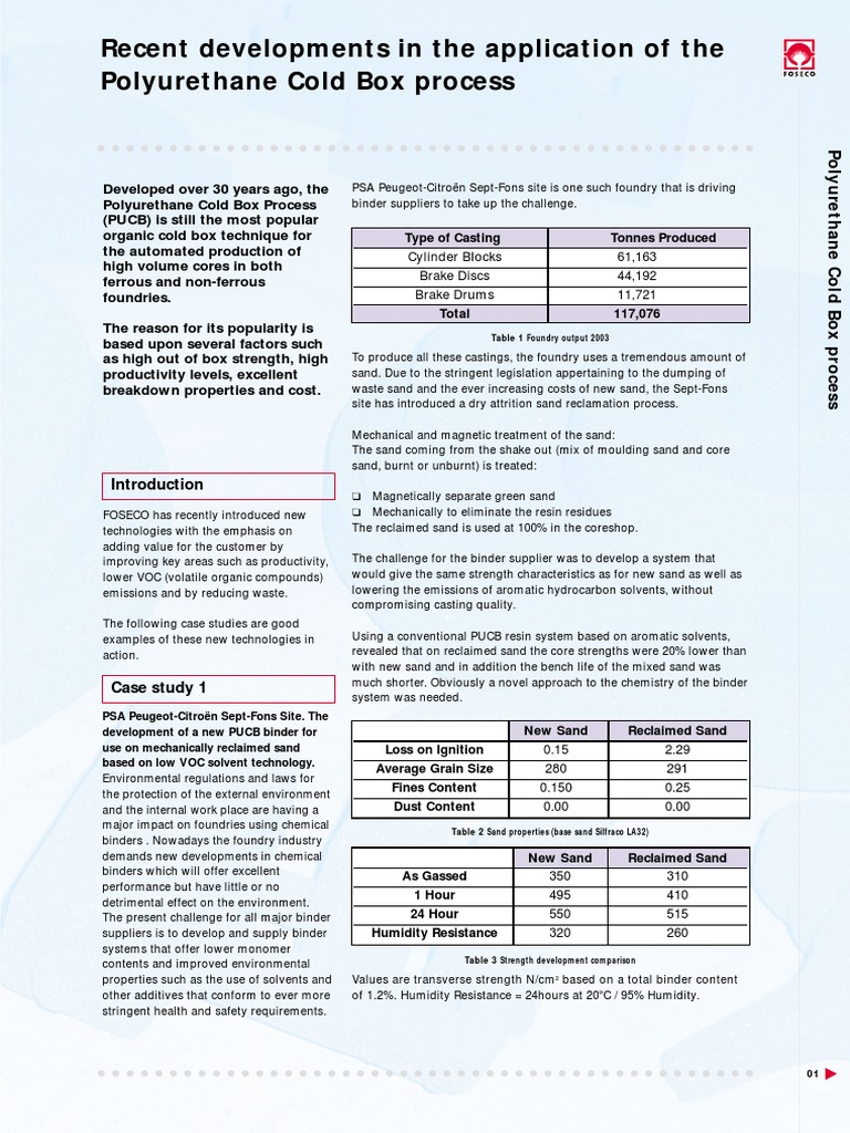 243 01 Cold Box Process PDF | PDF | Gases | Volatile Organic Compound