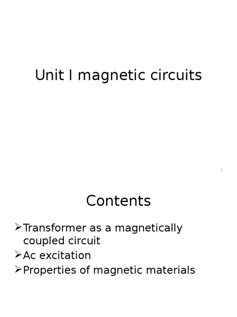 Unit I Mag Circuits | PDF | Alternating Current | Transformer