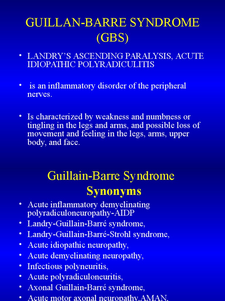 Guillan-Barre Syndrome (GBS) | PDF | Peripheral Neuropathy | Animal Anatomy