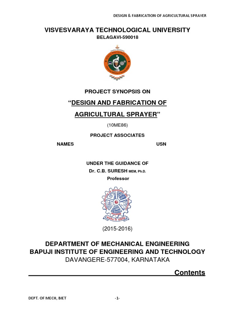 Design & Fabrication of Agricultural Sprayer | PDF | Herbicide ...
