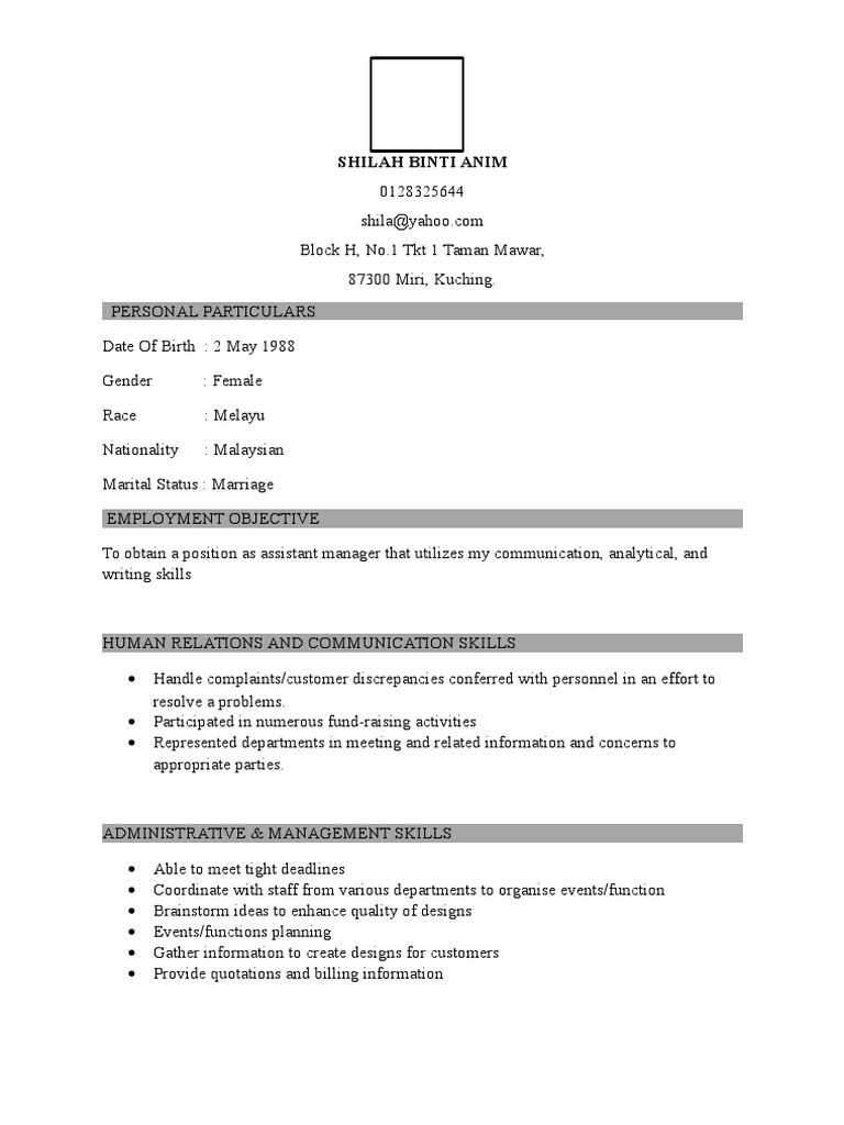 Contoh Resume Dan CV | PDF | Employment | Communication