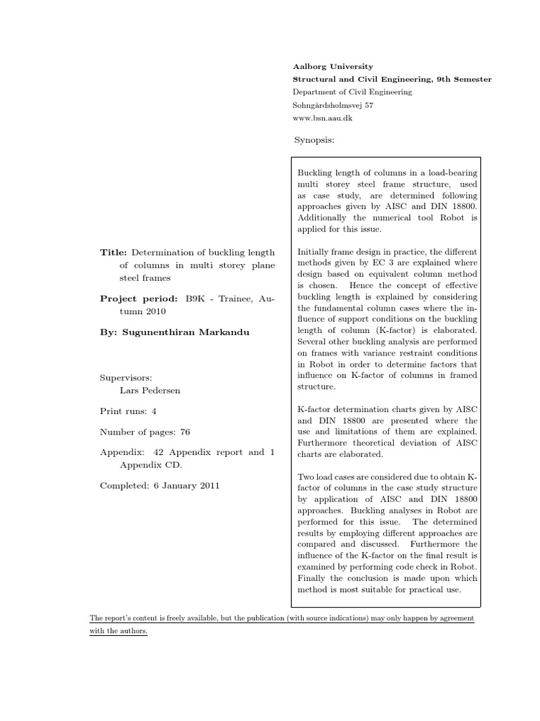 Buckling Length REPORT | PDF | Buckling | Column