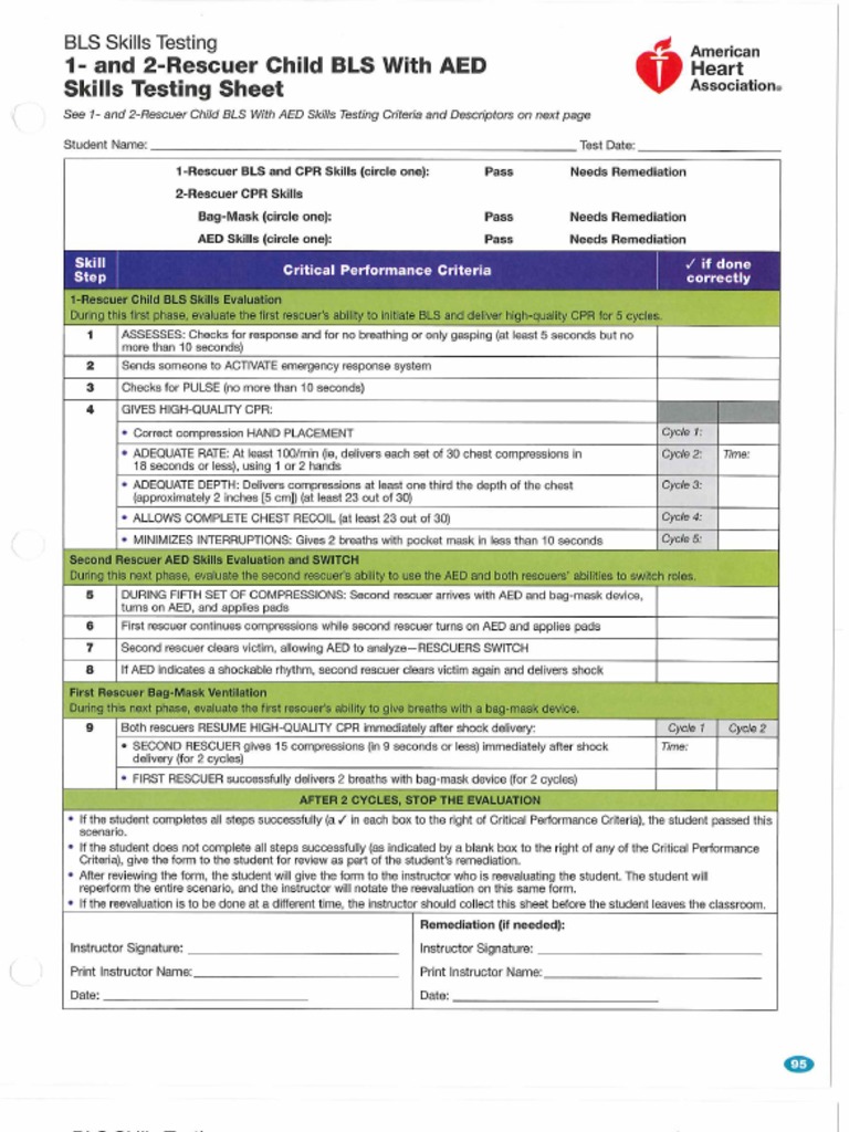 PALS Skills Checklists 2013 | PDF