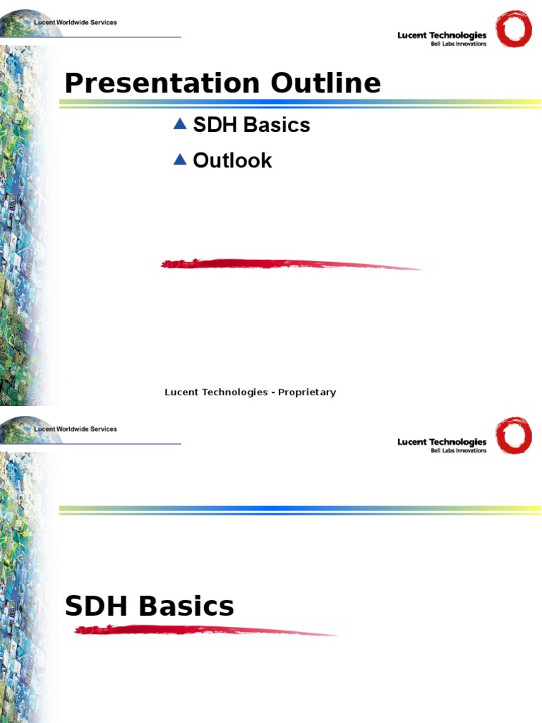 Presentation Outline: SDH Basics Outlook | PDF | Computer Data | Computer Engineering