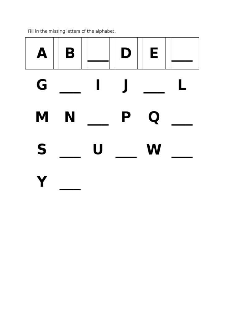 Fill in the Missing Alphabet Letters | PDF