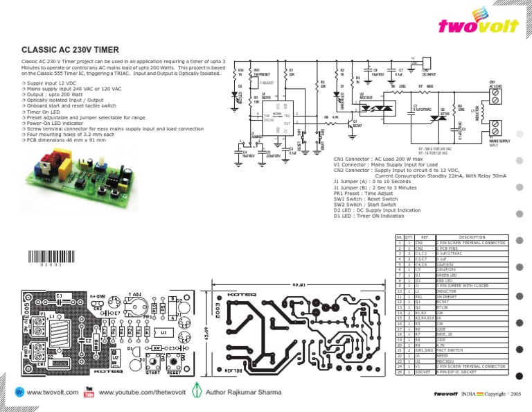 Classic Ac 230V Timer: TRG THR DSCHG | PDF
