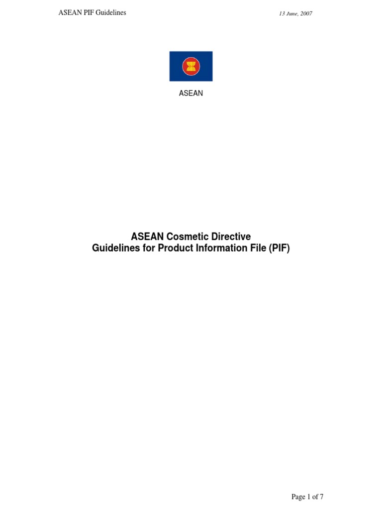 ACD Guidelines For Product Information File (PIF) | PDF | Cosmetics | Audit