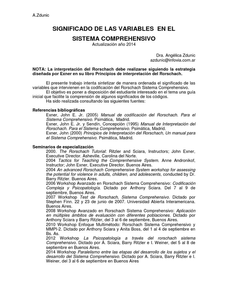 Significado de Las Variables en El Sistema Comprehensivo | PDF | Estrés ...