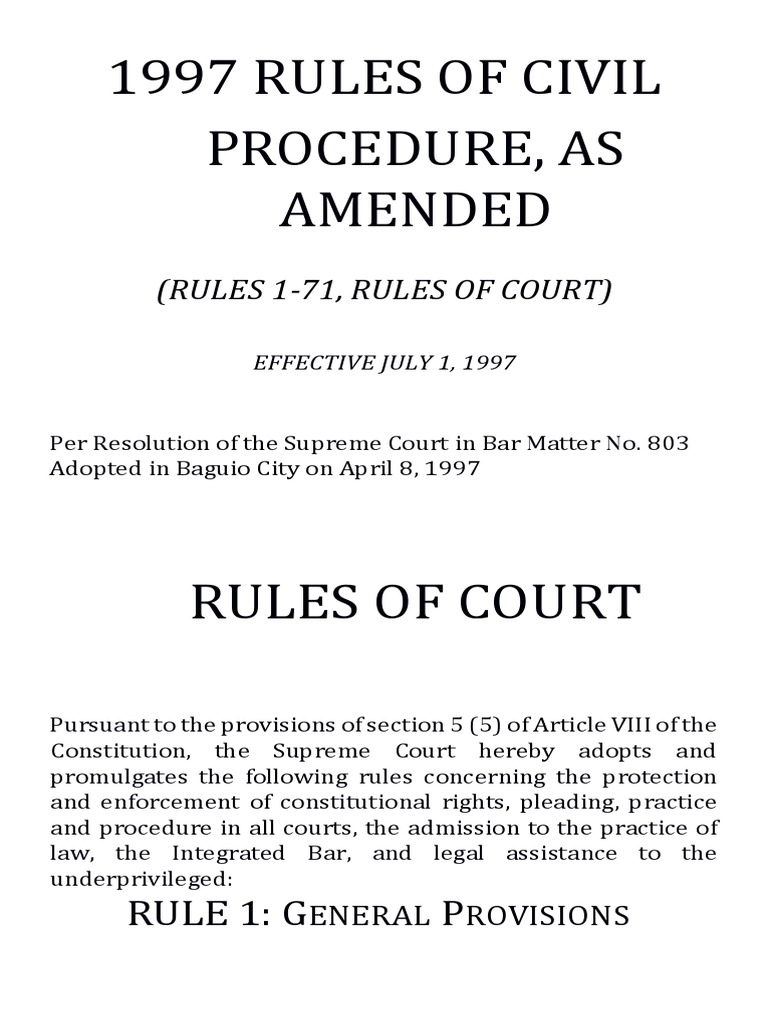 Civpro Rules | PDF | Pleading | Lawsuit