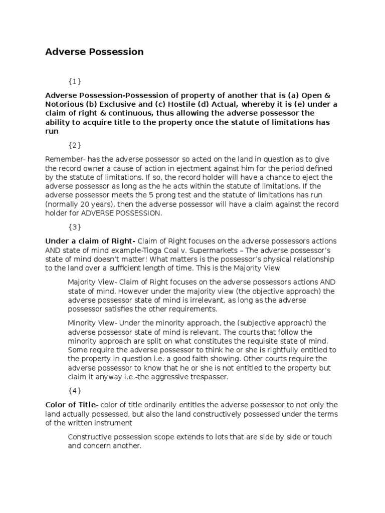 Adverse Possession | PDF | Adverse Possession | Property