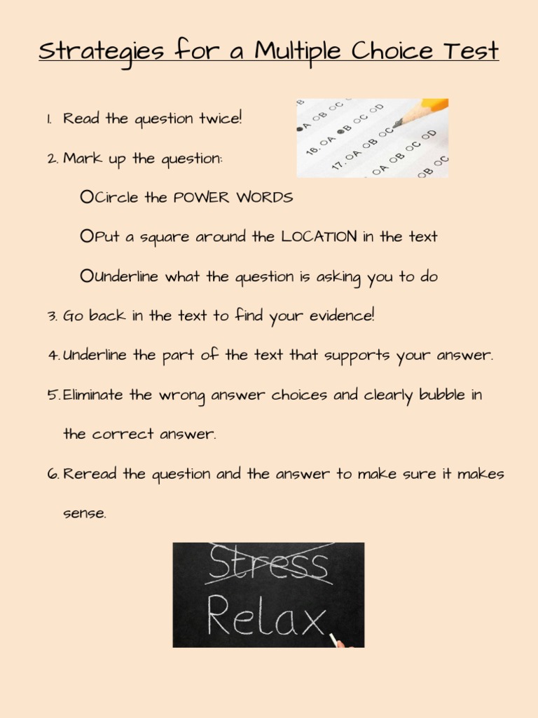Strategies For A Multiple Choice Test | PDF | Career & Growth ...