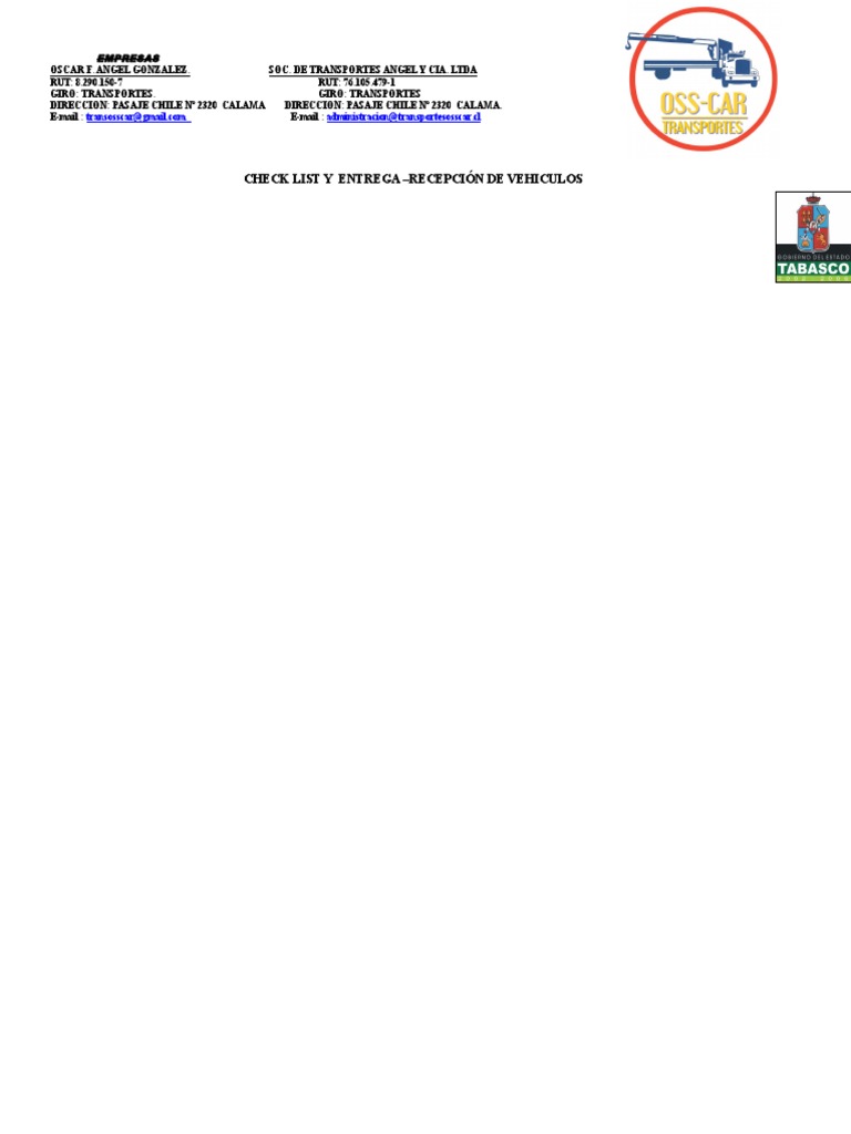 Check List y Entrega - Recepcion FORMATO | Descargar gratis PDF ...
