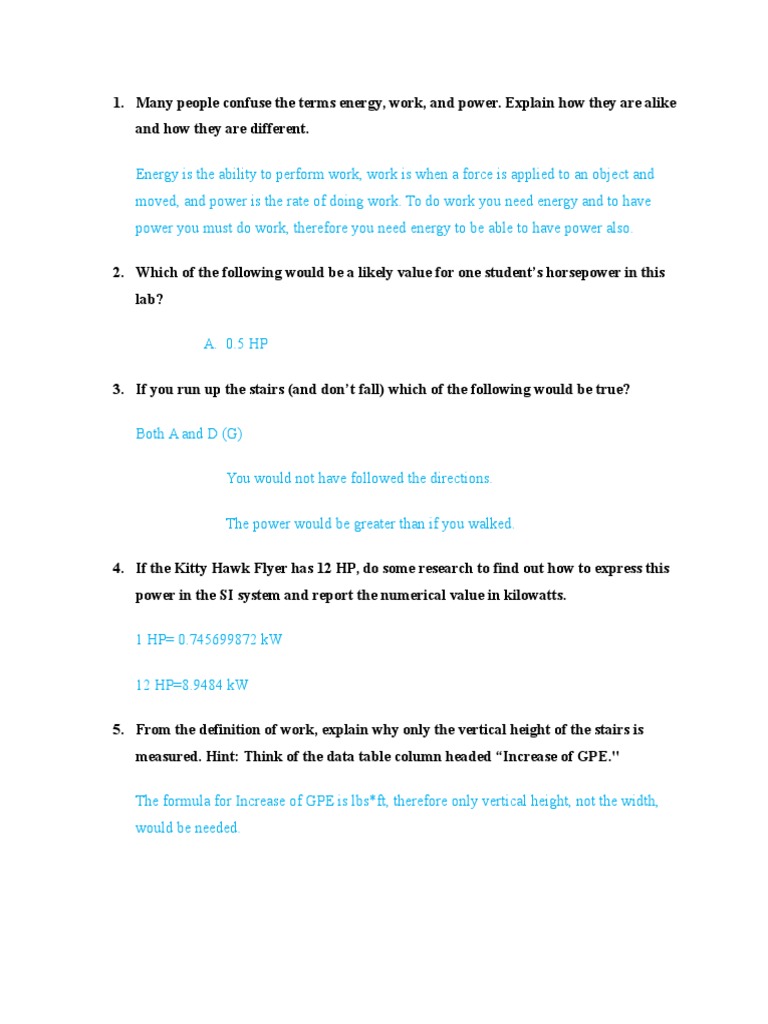 Understanding Power in Physics | PDF | Teaching Methods & Materials ...