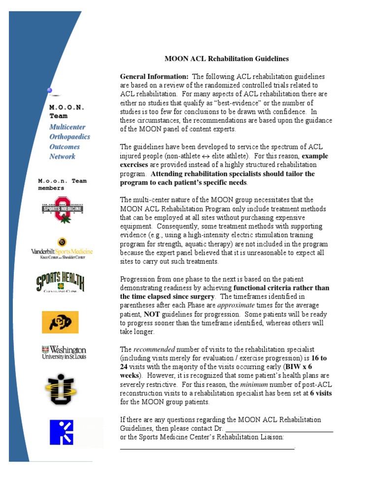 JPD Acl Protocol Moon VSM | PDF | Physical Therapy | Anatomical Terms ...